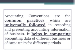 Accounting concepts and conventions(mba) | PPT