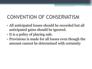 Accounting concepts and conventions(mba) | PPT