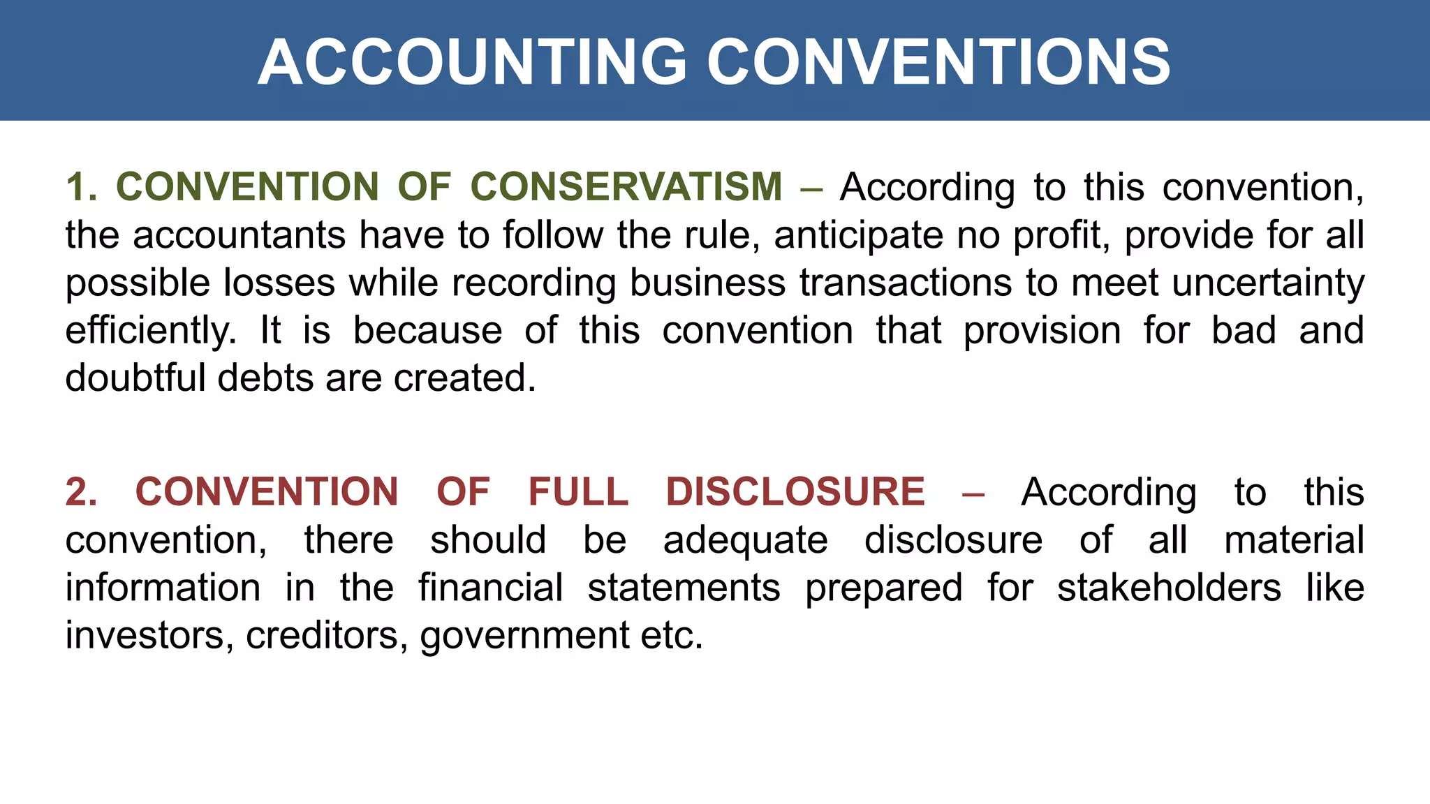 Accounting Concepts & Conventions | PPTX