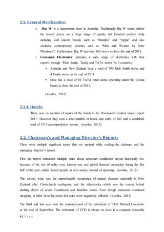 Accounting concepts & practices Woolworths project report | DOCX