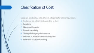 Accounting cost classification p pt. | PPT