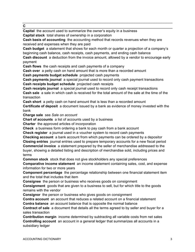 Accounting dictionary | PDF