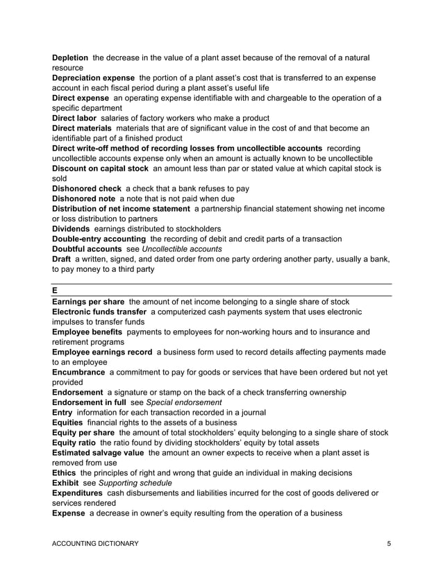 Accounting dictionary | PDF