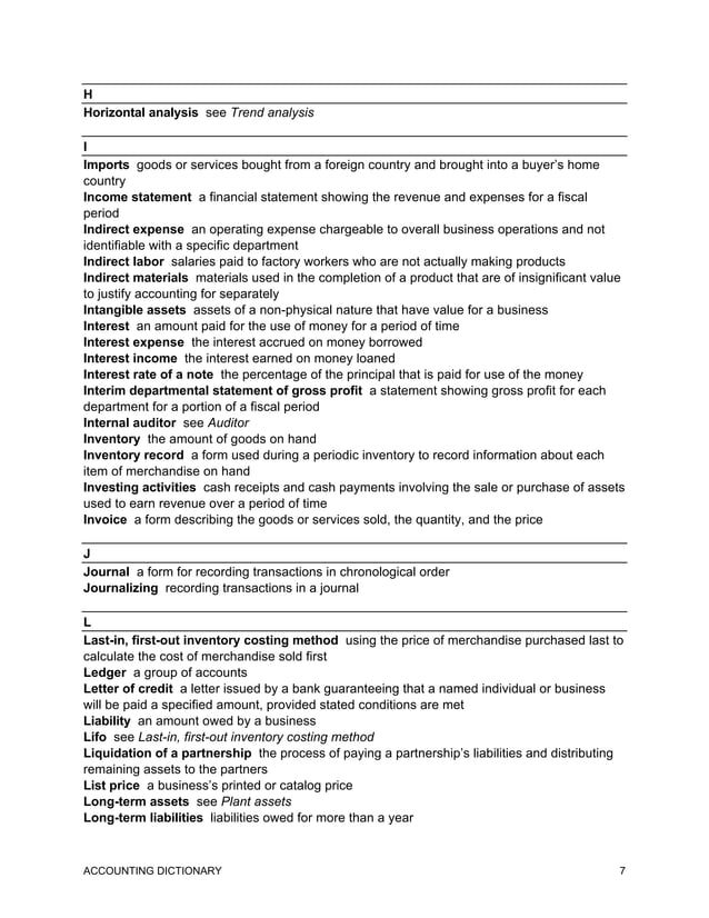 Accounting dictionary | PDF