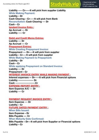 Accounting Entires For Oracle Apps R12 | PDF
