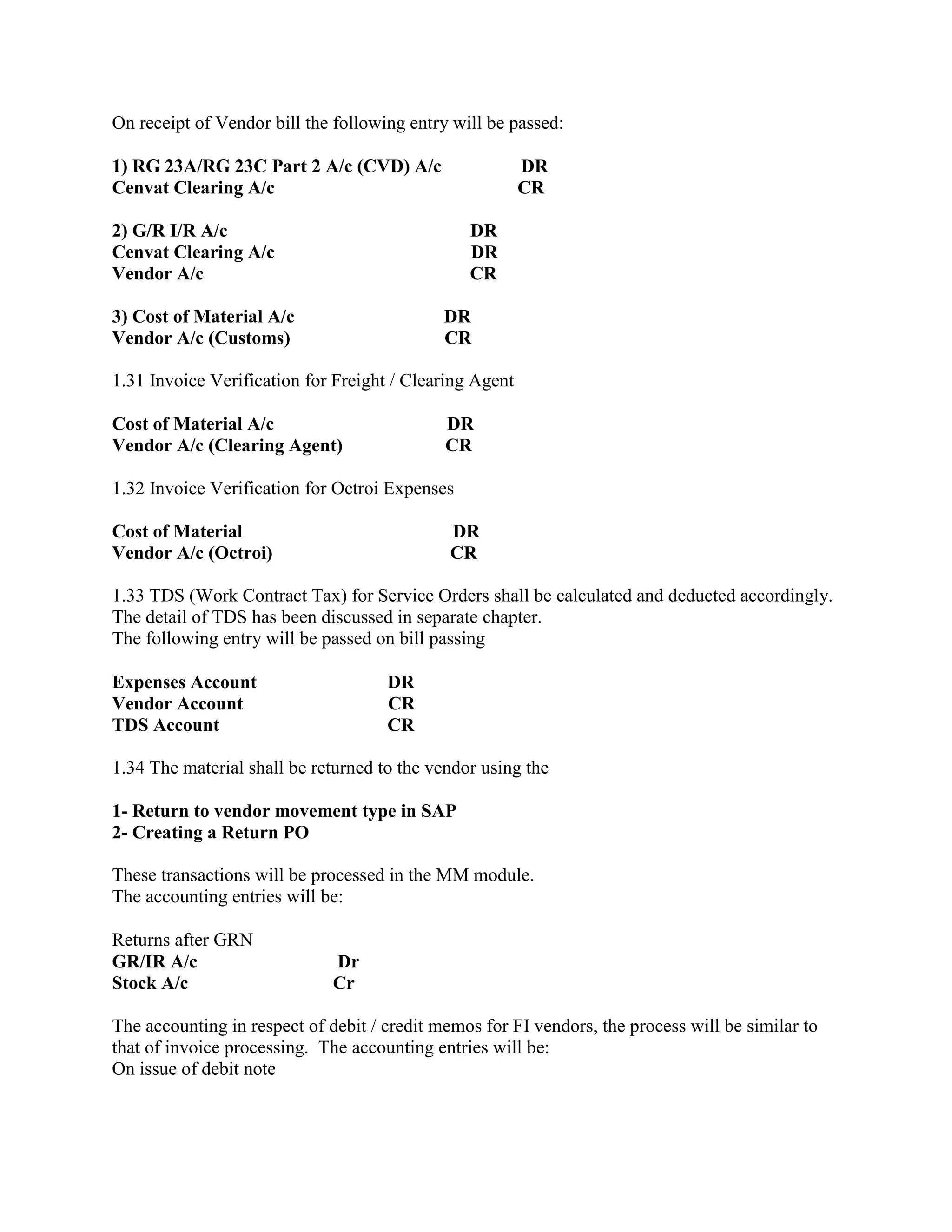 Accounting entries in sap | DOCX