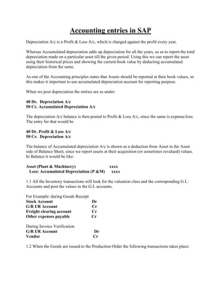 Accounting entries in sap | PDF