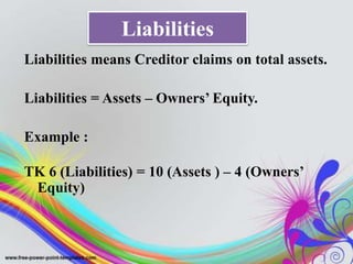 Accounting equation and element | PPTX