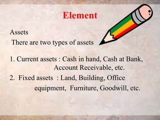Accounting equation and element | PPTX