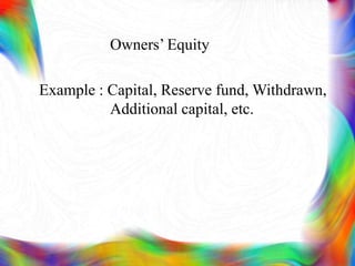 Accounting equation and element | PPTX