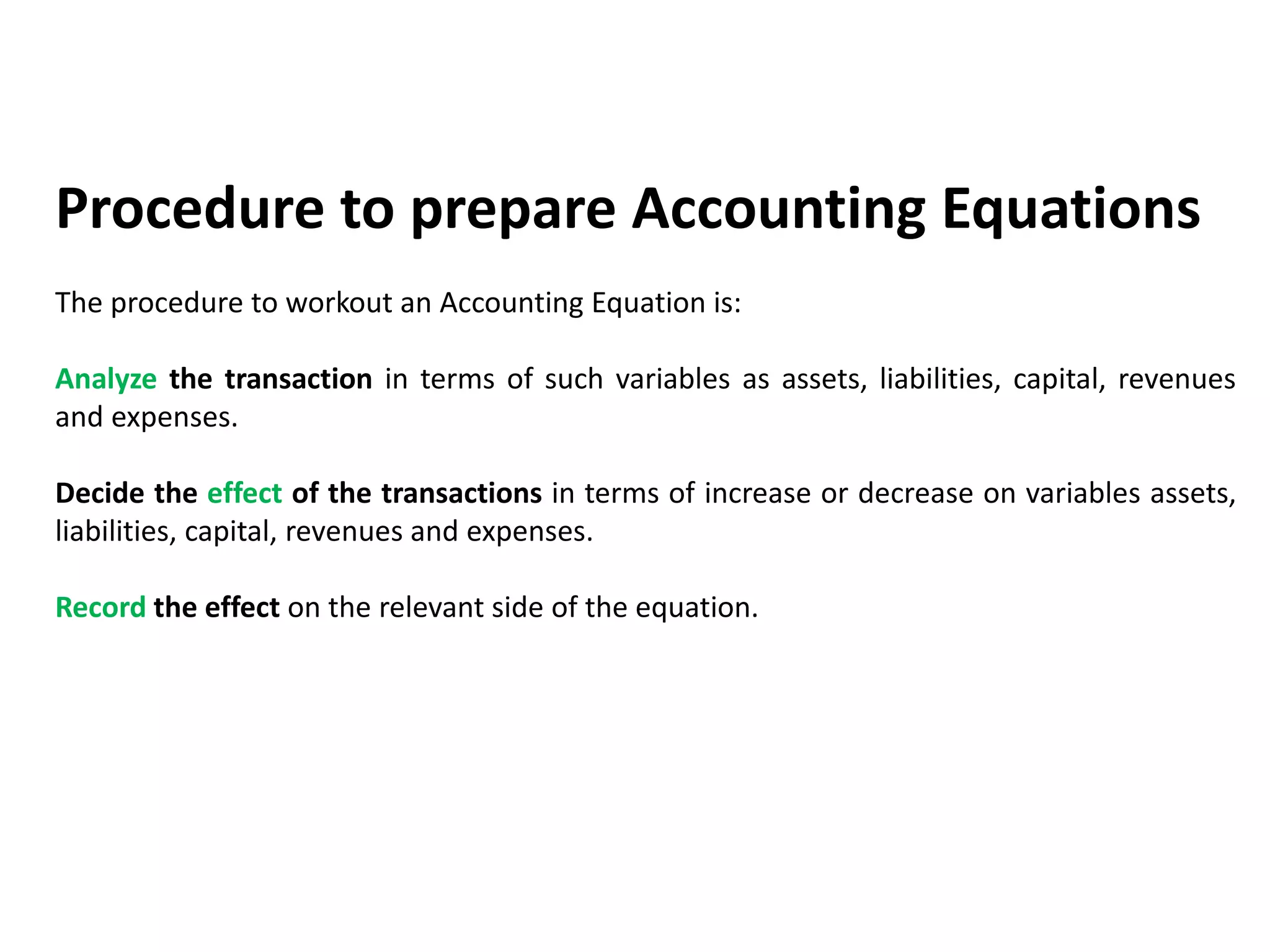 Accounting Equation Presentation | PPTX