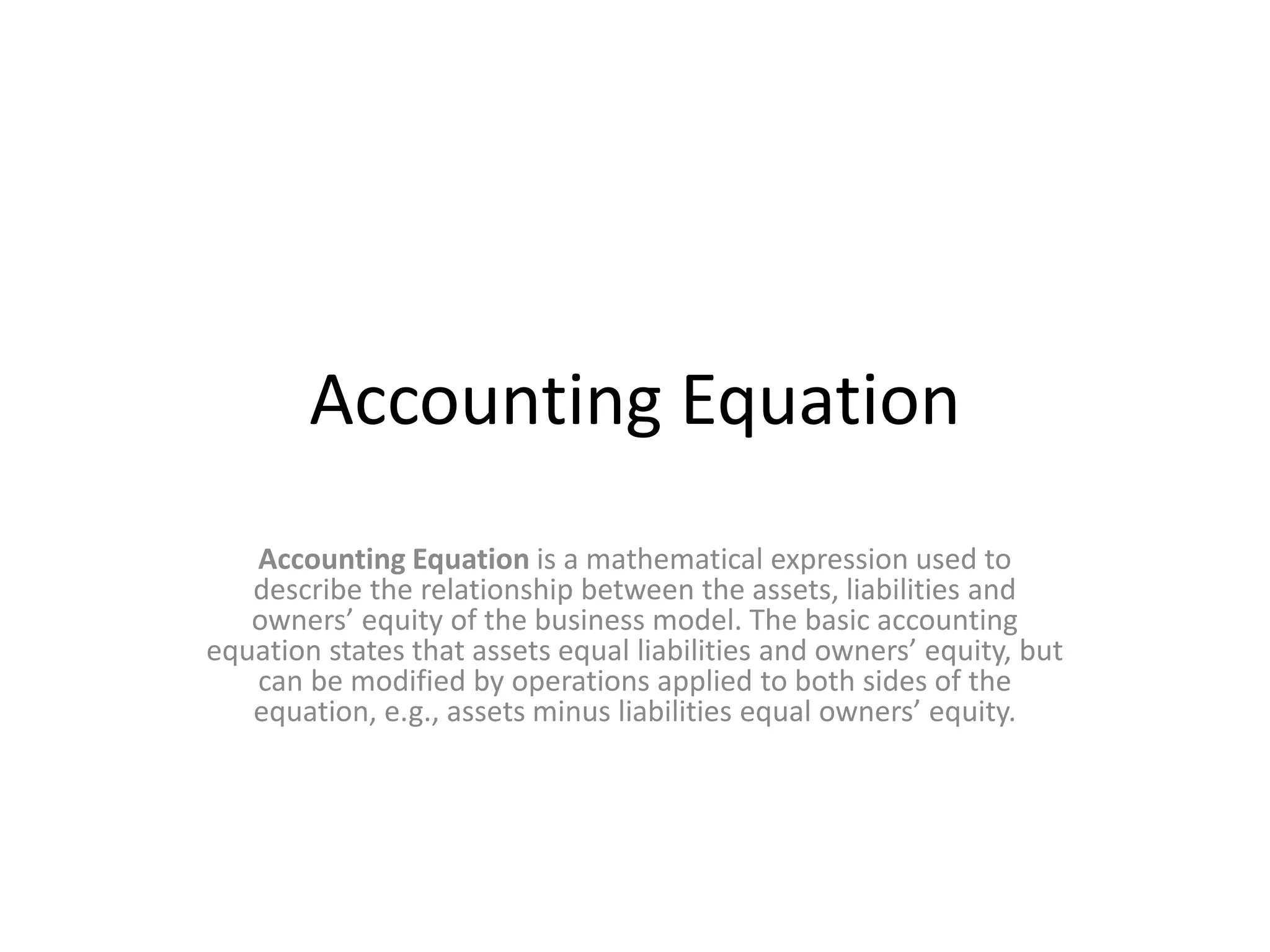 Accounting equation pptx | PPTX