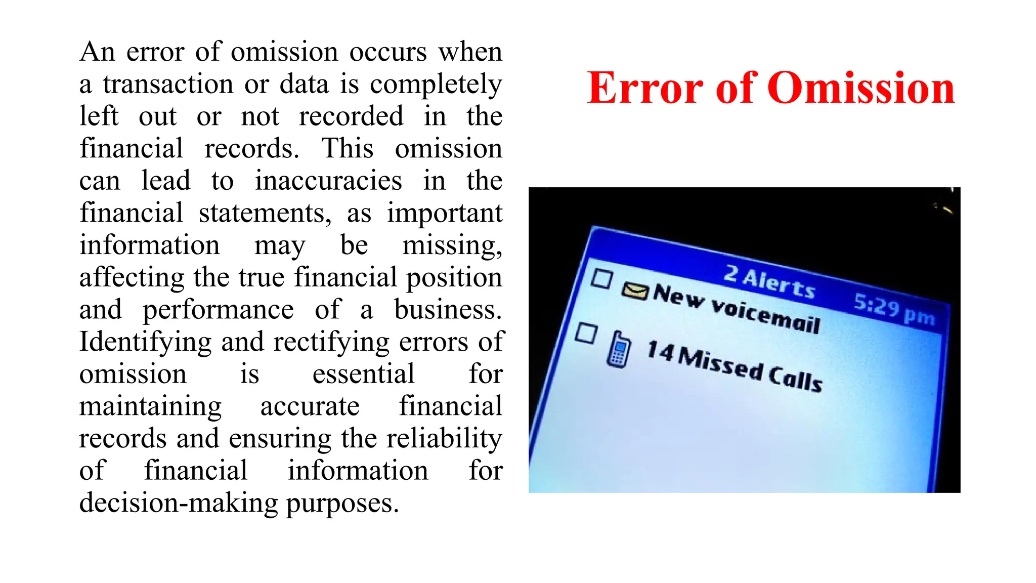 Accounting Error In Accounting Pptx