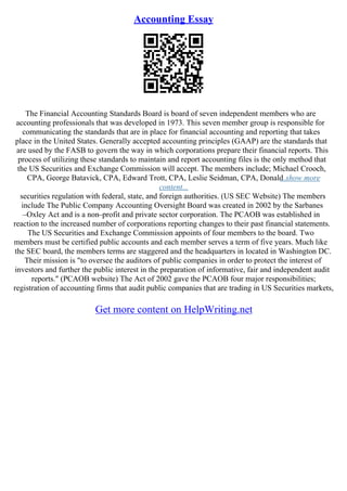 Accounting Essays | PDF