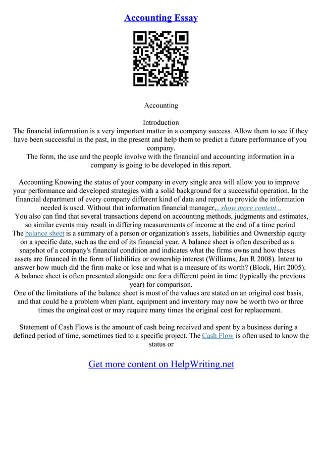 Accounting Essays | PDF