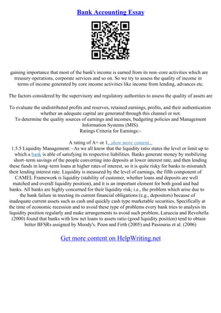 Accounting Essays | PDF