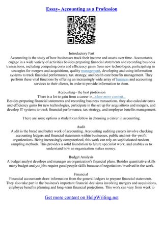 Accounting Essay Topics | PDF