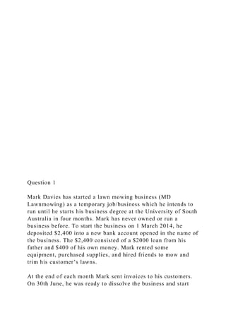 Accounting for Business Major Assignment SP3 2014 Instructions.docx