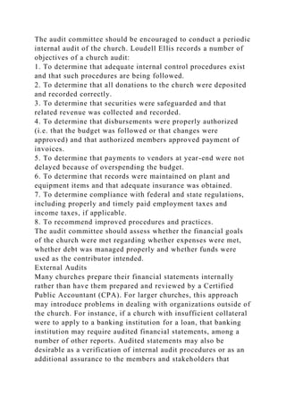 ACCOUNTING FOR CHURCHESIntroductionA church is one of many.docx
