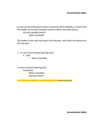 Accounting for debts | DOCX | Credit Cards | Personal Debt