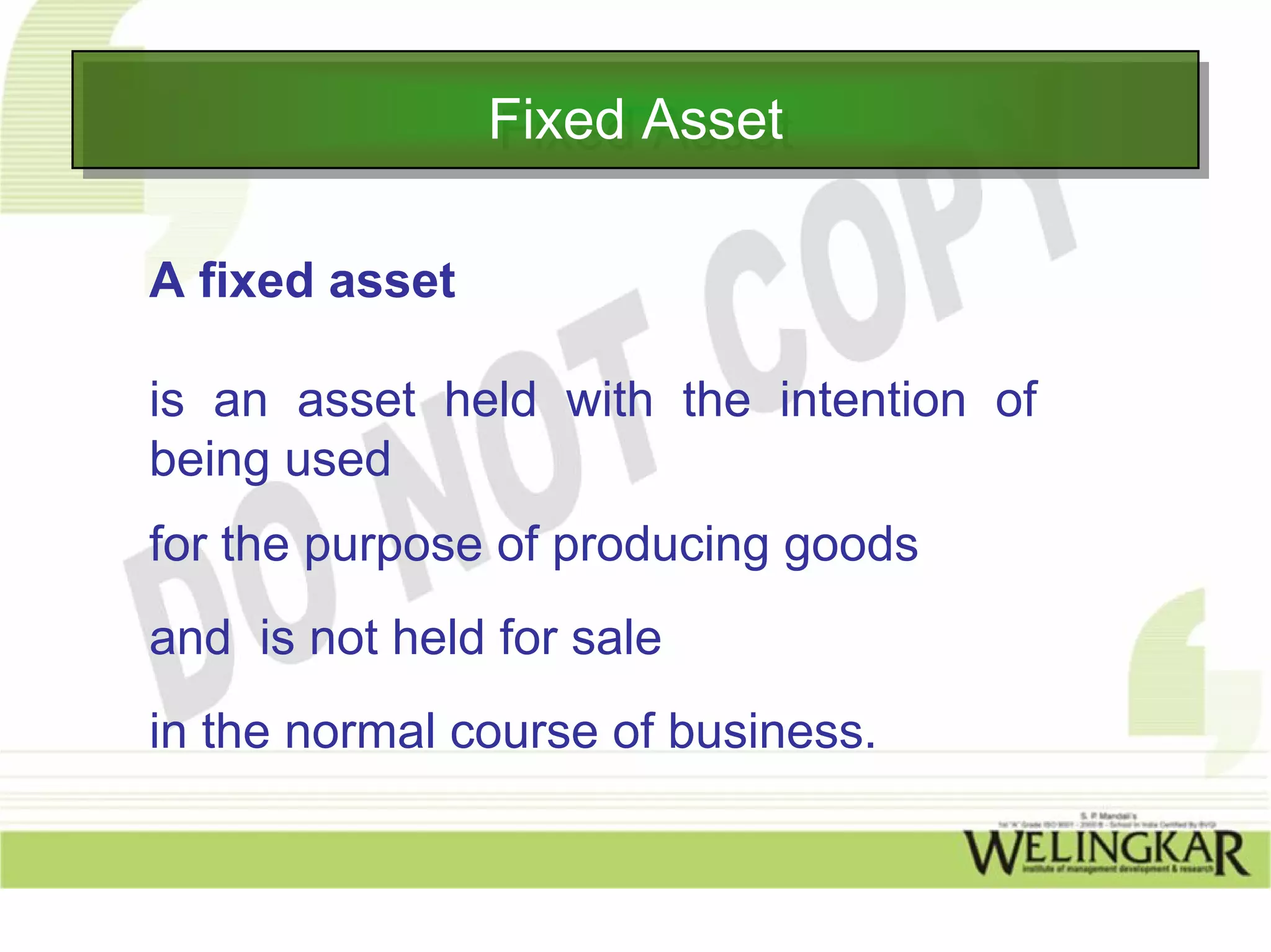 Accounting for fixed assets | PDF