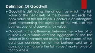 Accounting for goodwill | PPTX