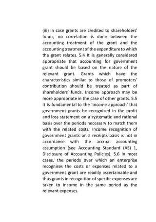 Accounting for govt grants | DOCX