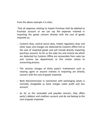 Accounting for import export | DOCX