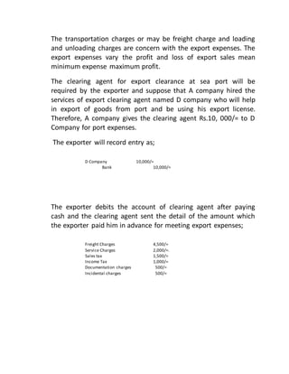 Accounting for import export | DOCX