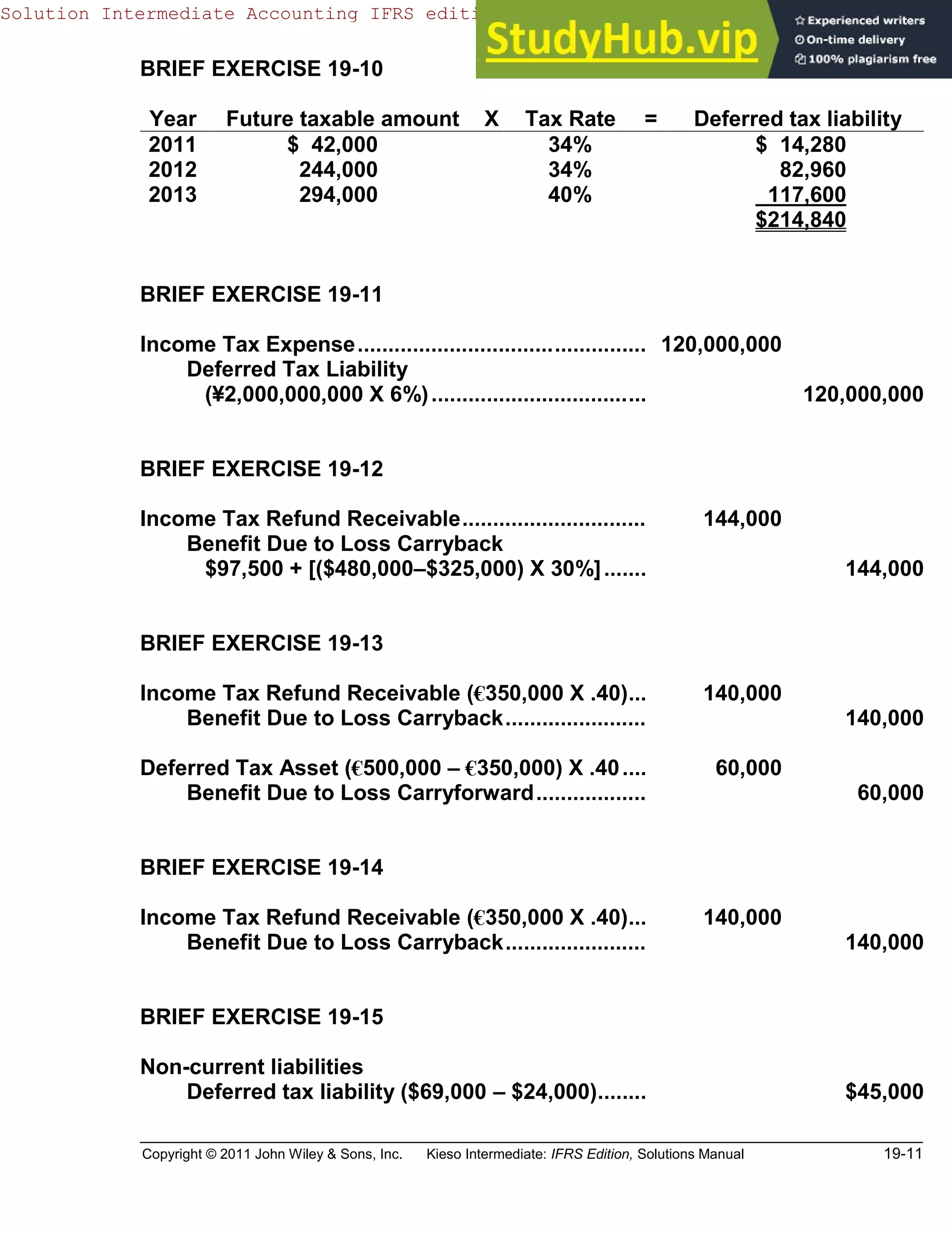 Accounting For Income Taxes ASSIGNMENT CLASSIFICATION TABLE (BY TOPIC) Topics Questions Brief ...