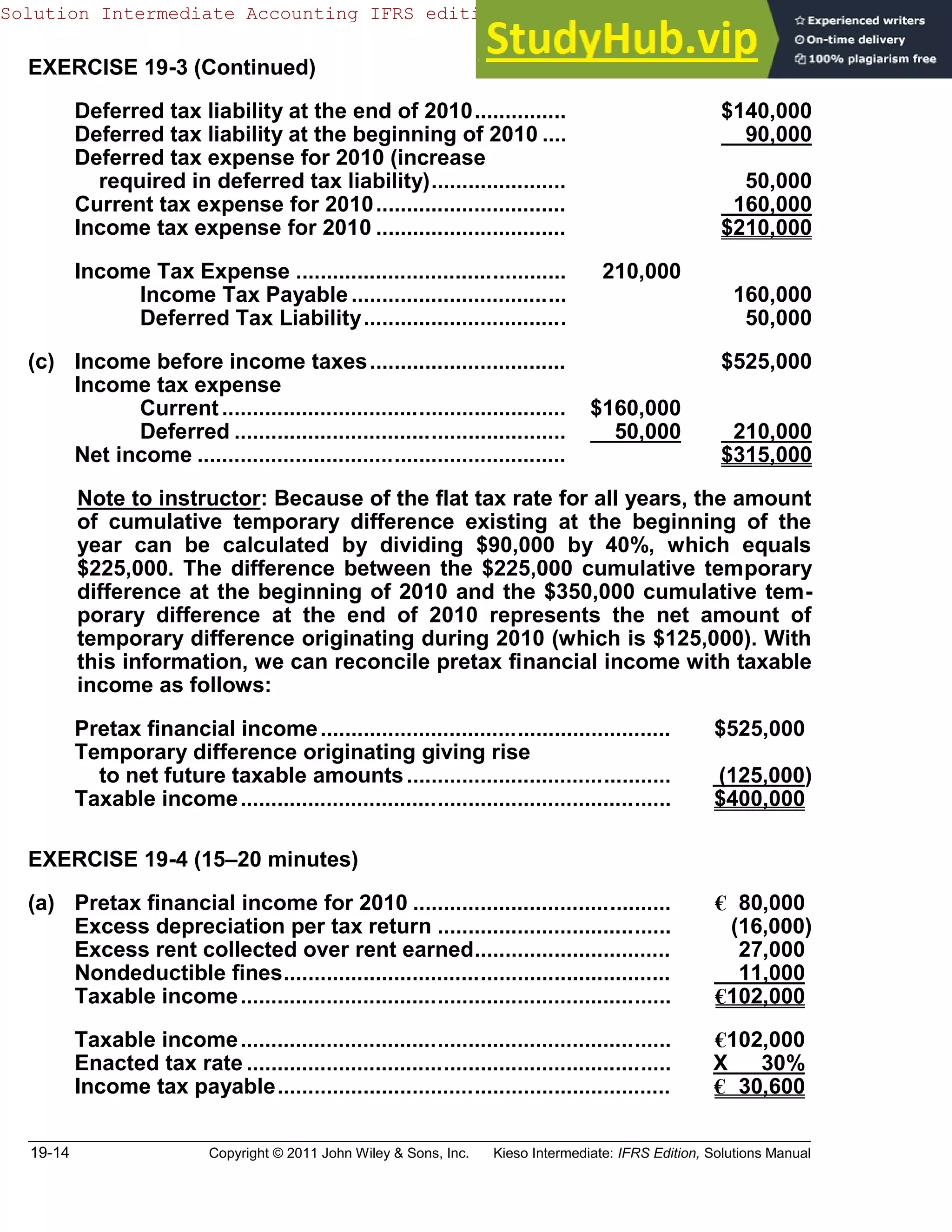 Accounting For Income Taxes ASSIGNMENT CLASSIFICATION TABLE (BY TOPIC ...