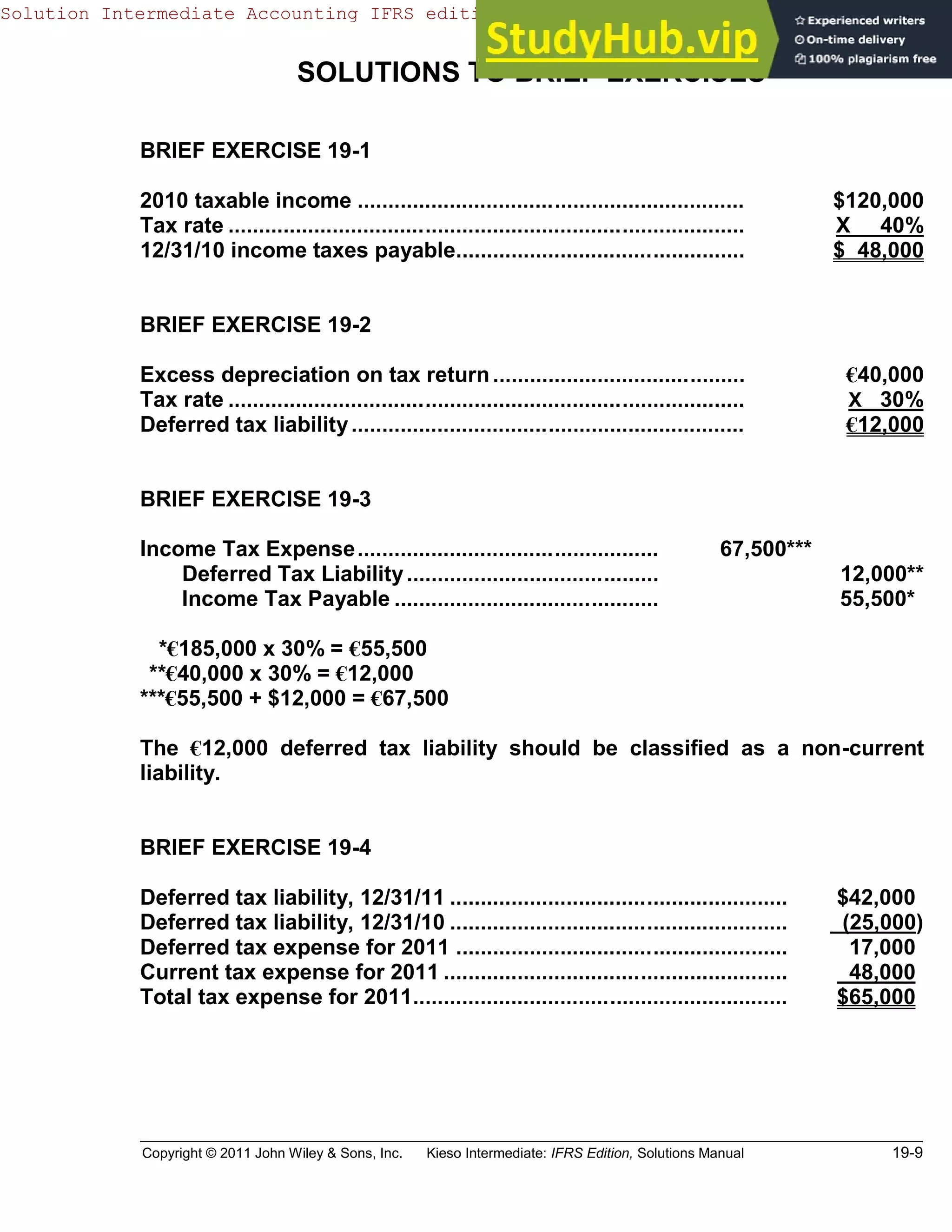 Accounting For Income Taxes ASSIGNMENT CLASSIFICATION TABLE (BY TOPIC ...