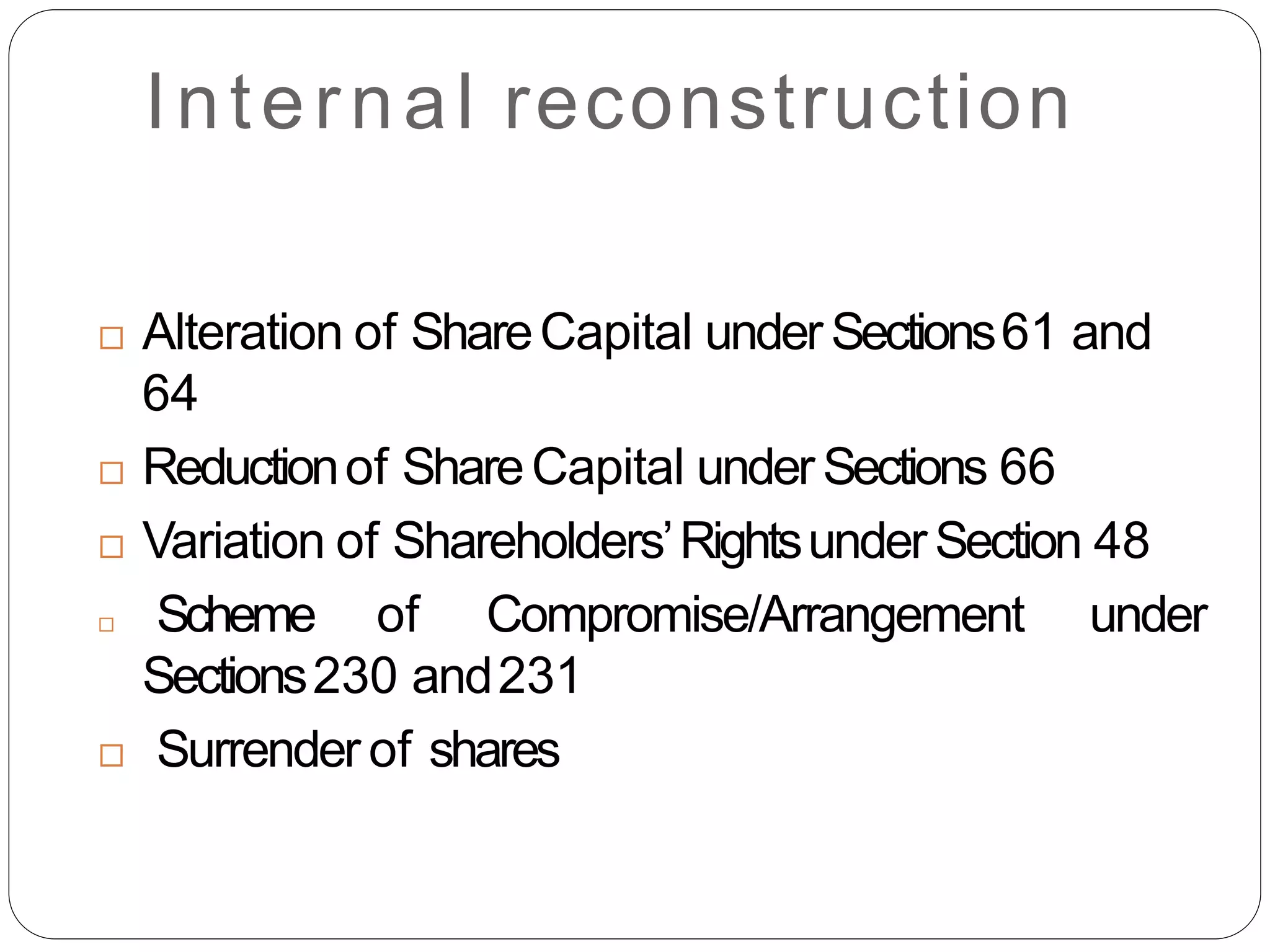 Accounting for internal reconstruction | PPTX
