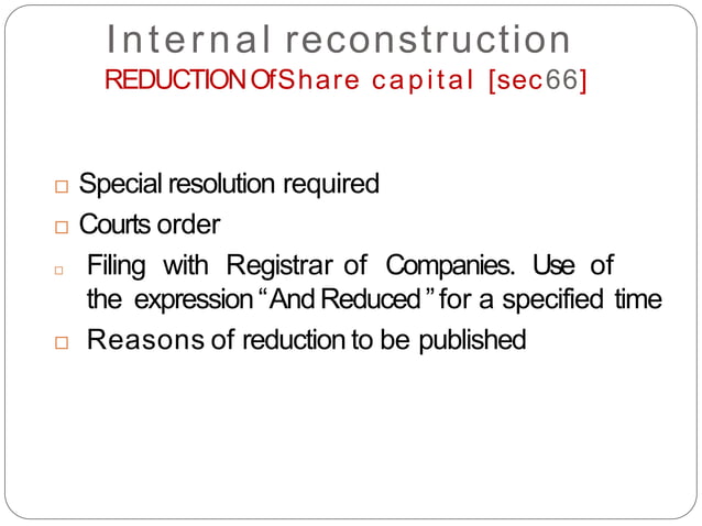 Accounting for internal reconstruction | PPTX