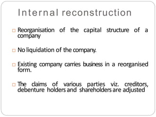 Accounting for internal reconstruction | PPTX