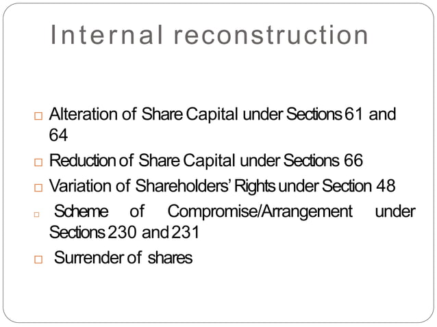Accounting for internal reconstruction | PPTX