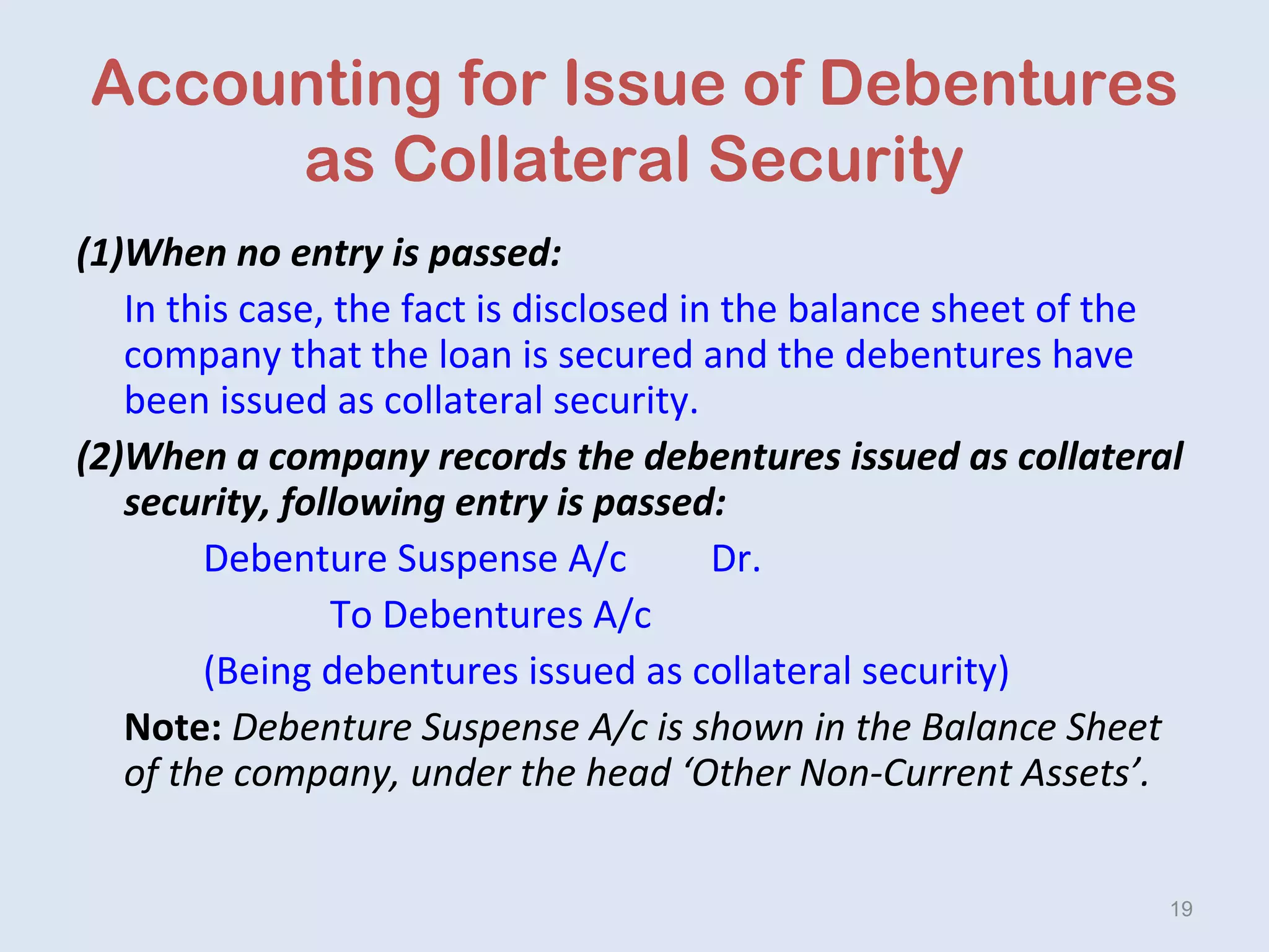 Accounting for issue of debentures | PPT