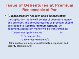 Accounting for issue of debentures | PPT