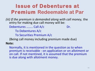 Accounting for issue of debentures | PPT