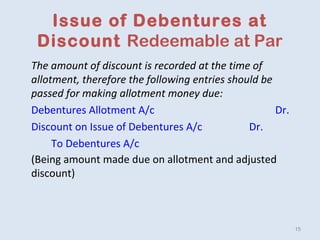 Accounting for issue of debentures | PPT