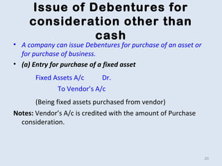 Accounting for issue of debentures | PPT
