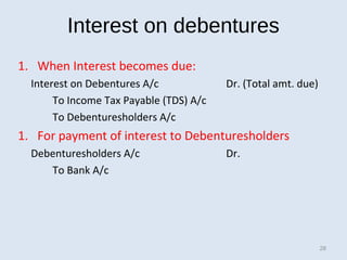 Accounting for issue of debentures | PPT
