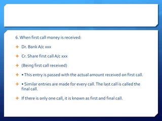 Accounting for issue of shares and loan notes | PPTX