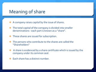 Accounting for issue of shares and loan notes | PPTX