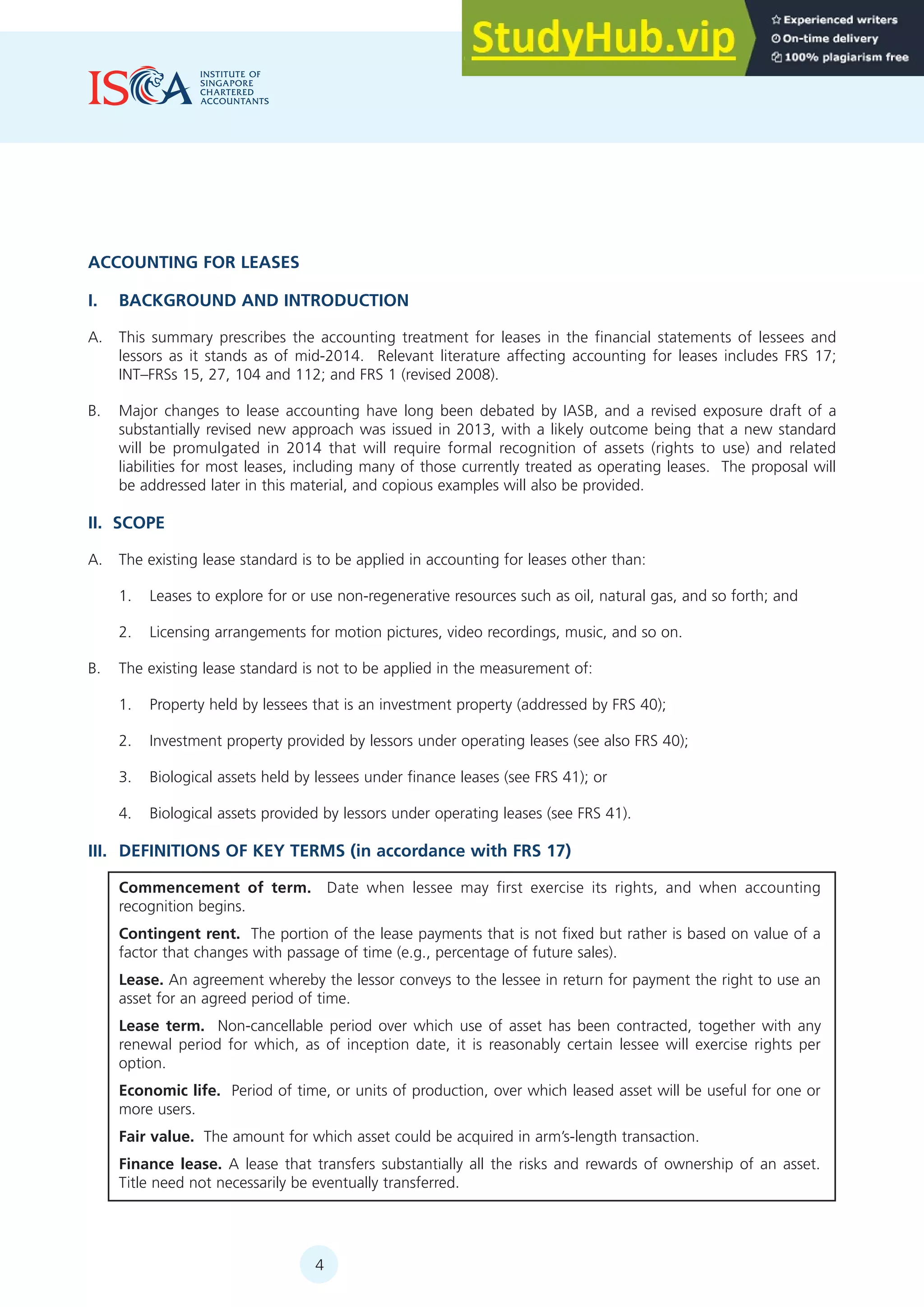 ACCOUNTING FOR LEASES | PDF