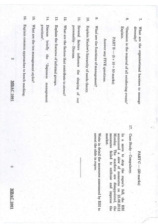 Accounting for managers Question Papers for MBA/ PGDM students | PDF