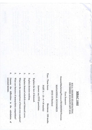 Accounting for managers Question Papers for MBA/ PGDM students | PDF