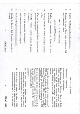 Accounting for managers Question Papers for MBA/ PGDM students | PDF