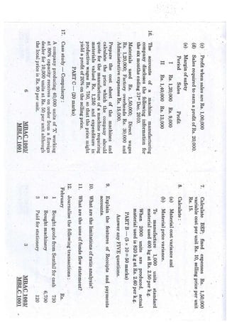 Accounting for managers Question Papers for MBA/ PGDM students | PDF