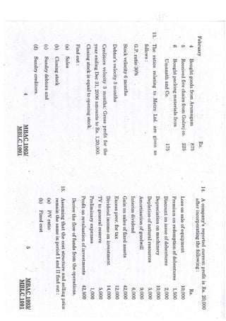 Accounting for managers Question Papers for MBA/ PGDM students | PDF